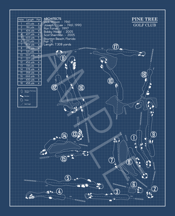 Pine Tree Golf Club Blueprint (Print) – GolfBlueprints