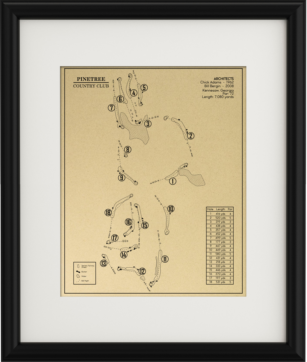Pinetree Country Club Outline (Print) – GolfBlueprints
