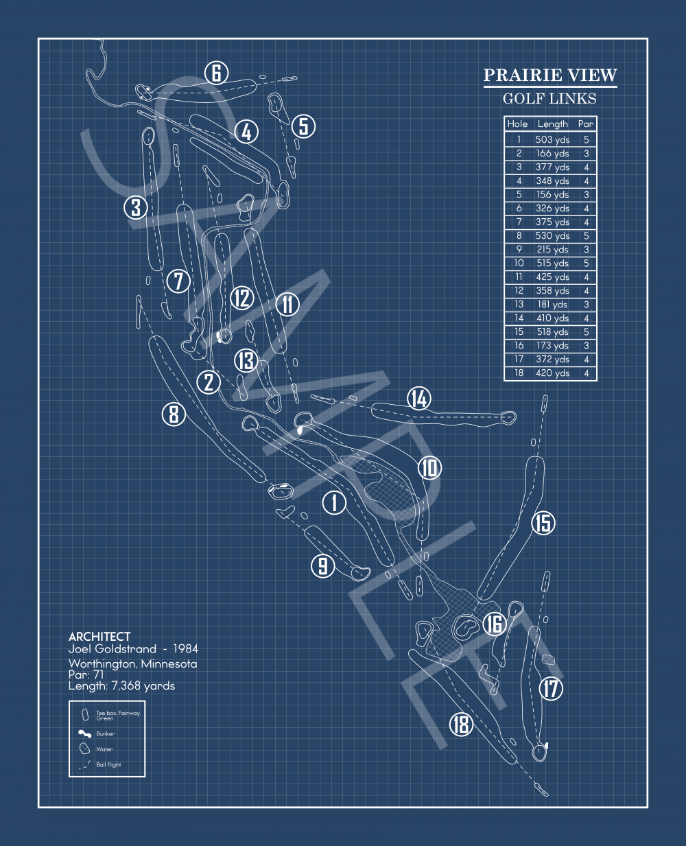Prairie View Golf Links Blueprint (Print) – GolfBlueprints