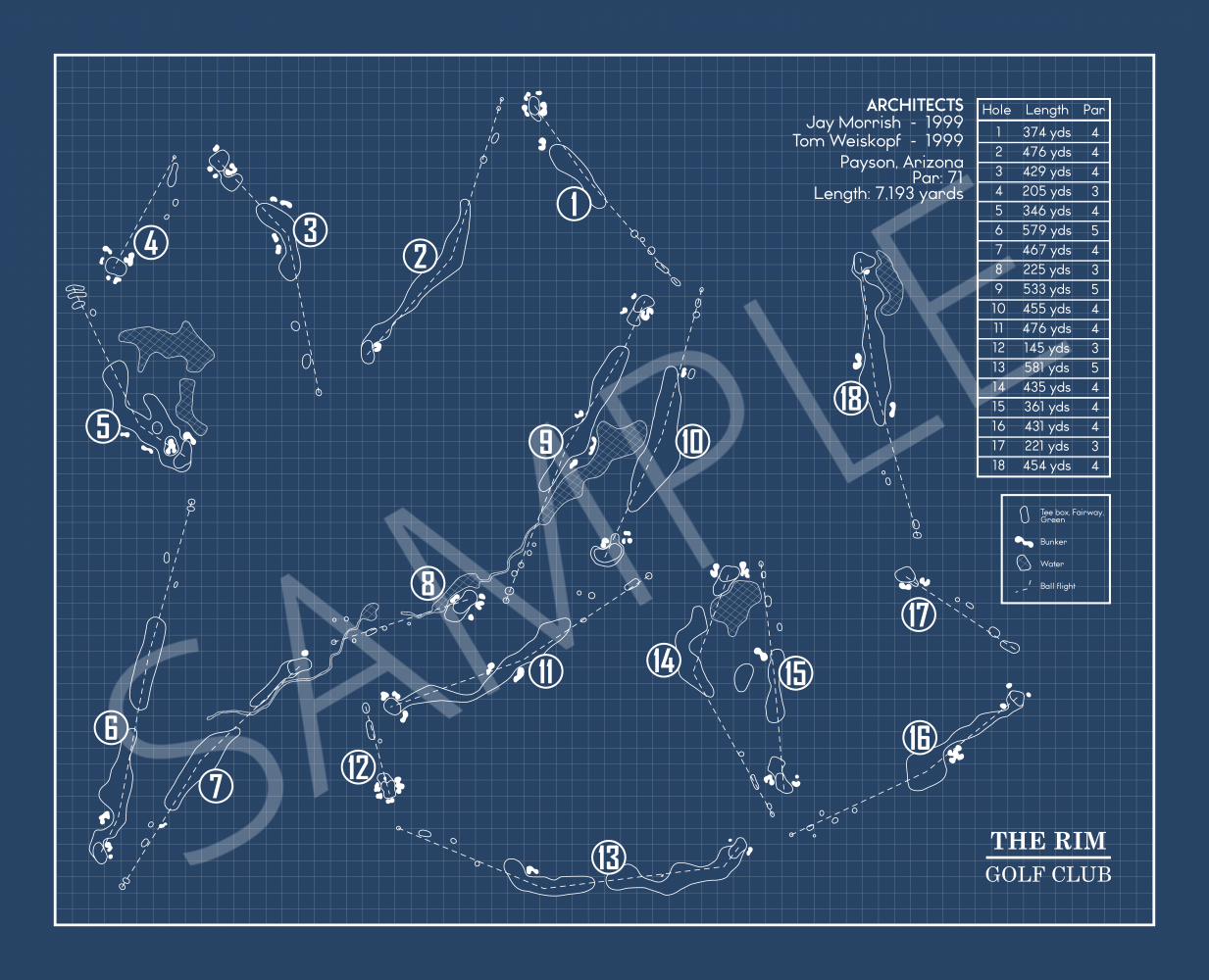 The Rim Golf Club Blueprint (Print) – GolfBlueprints