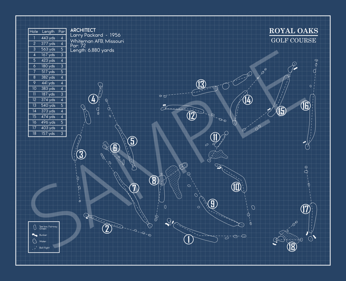 Royal Oaks Golf Course Blueprint (Print) – GolfBlueprints