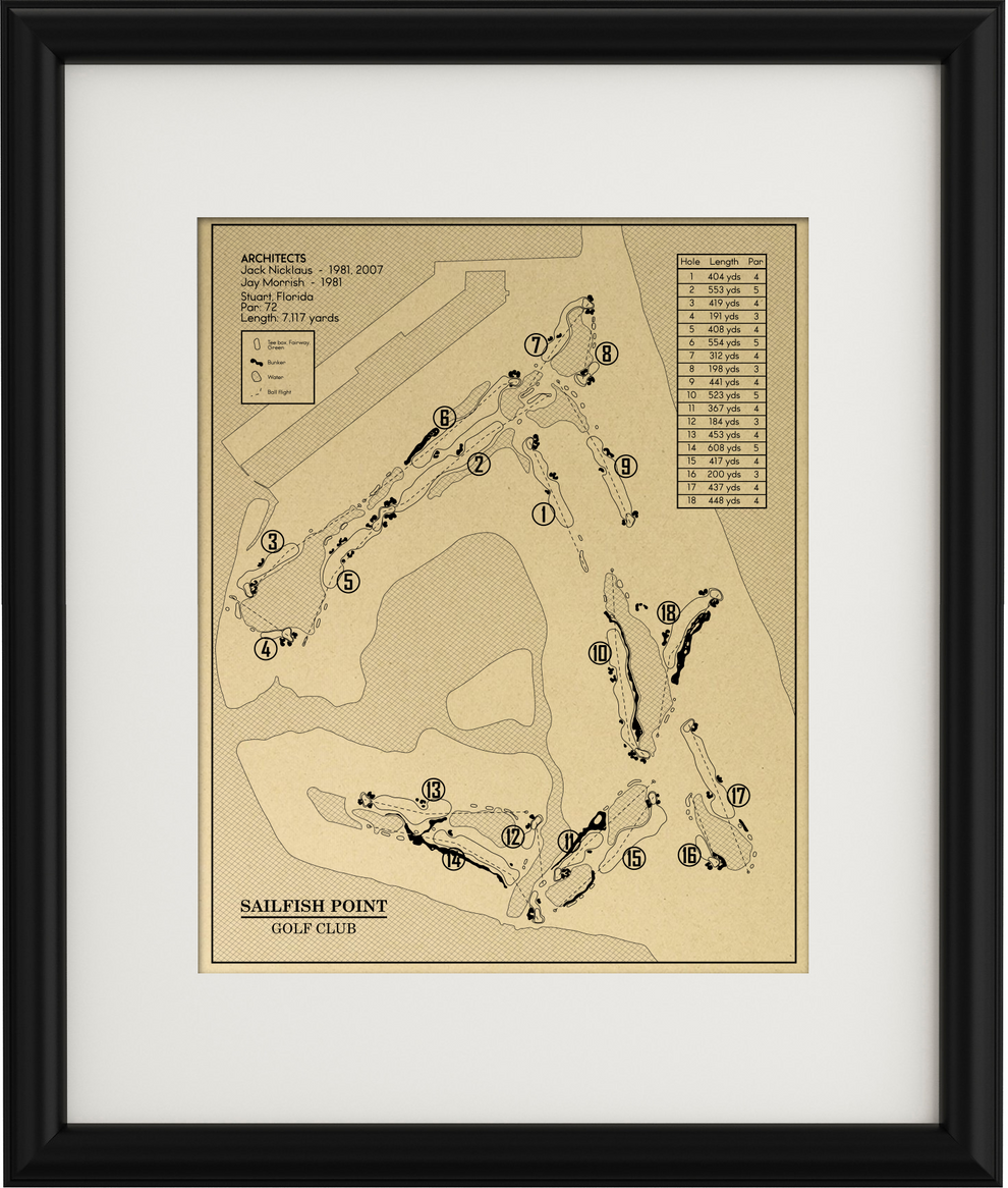 Sailfish Point Golf Club Outline (Print) – GolfBlueprints