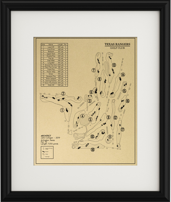 Texas Rangers Golf Club Outline (Print) – GolfBlueprints