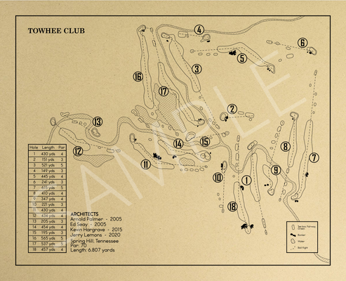 Towhee Club Outline (Print) – GolfBlueprints